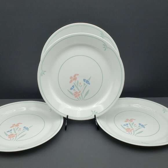 Corelle | Dining | Corelle Stencil Garden Dinner Plates Corning Pink ...